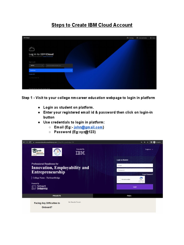 NM Engineering - Steps To Create IBM Cloud Account | PDF