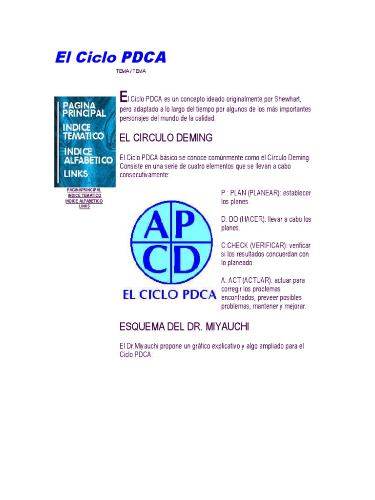 El Ciclo PDCA | PDF