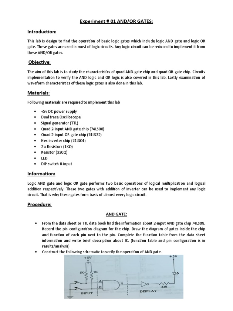 Experiment | PDF | Logic Gate | Integrated Circuit