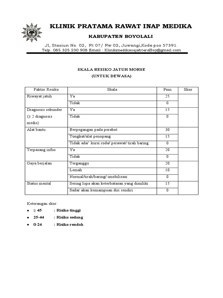 5351 Skala Resiko Jatuh Morse | PDF