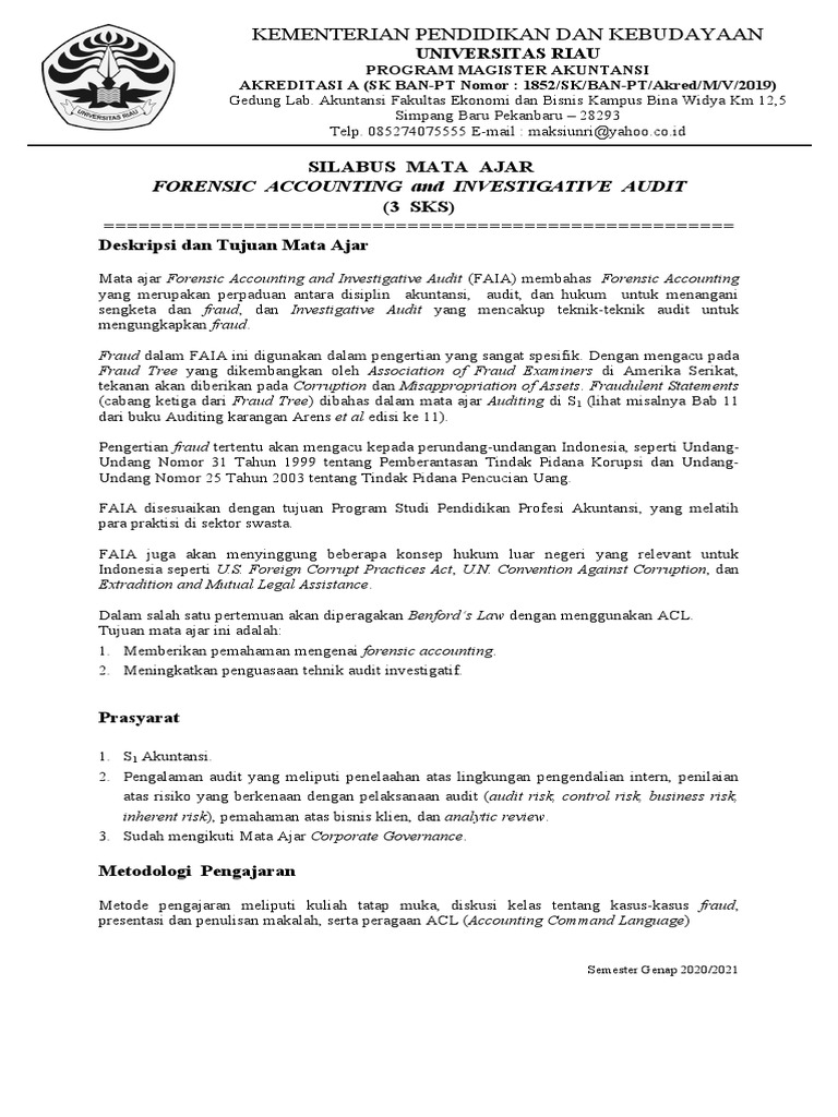 Silabus FAIA (3 SKS) | PDF