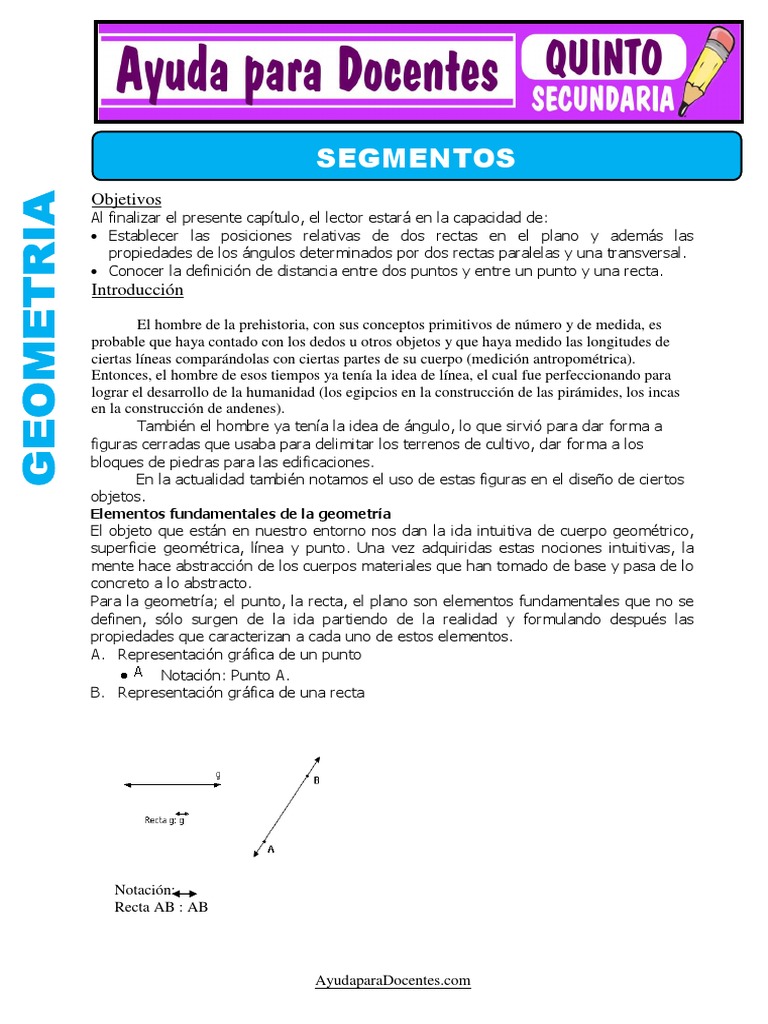 Segmentos para Quinto de Secundaria | PDF | Geometría | Geometria plana)