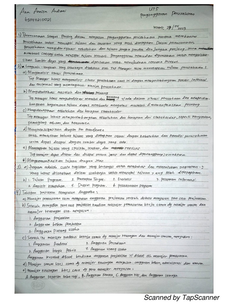 Ana Annisa Ardiani - 63040210021 - MBS 4A UTS Penganggatan Perusahaan | PDF