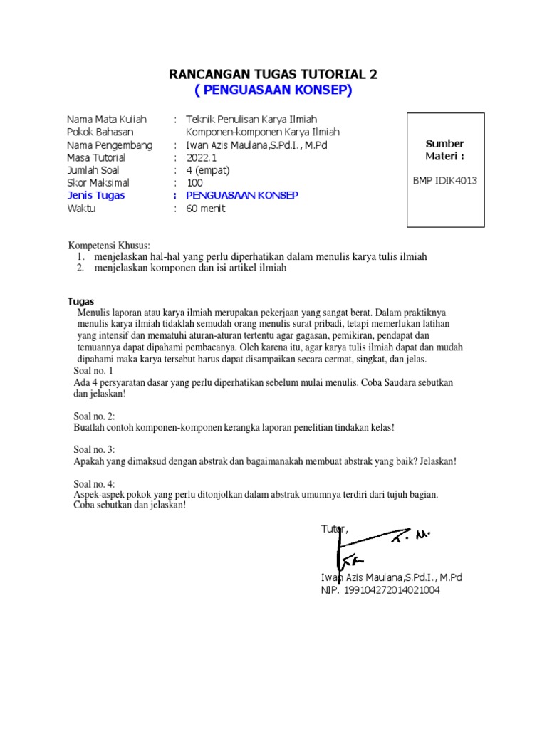 Rancangan Tugas Tutorial 2 | PDF