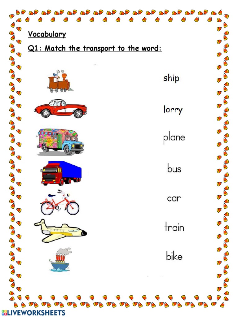 Vocabulary Q1: Match The Transport To The Word | PDF