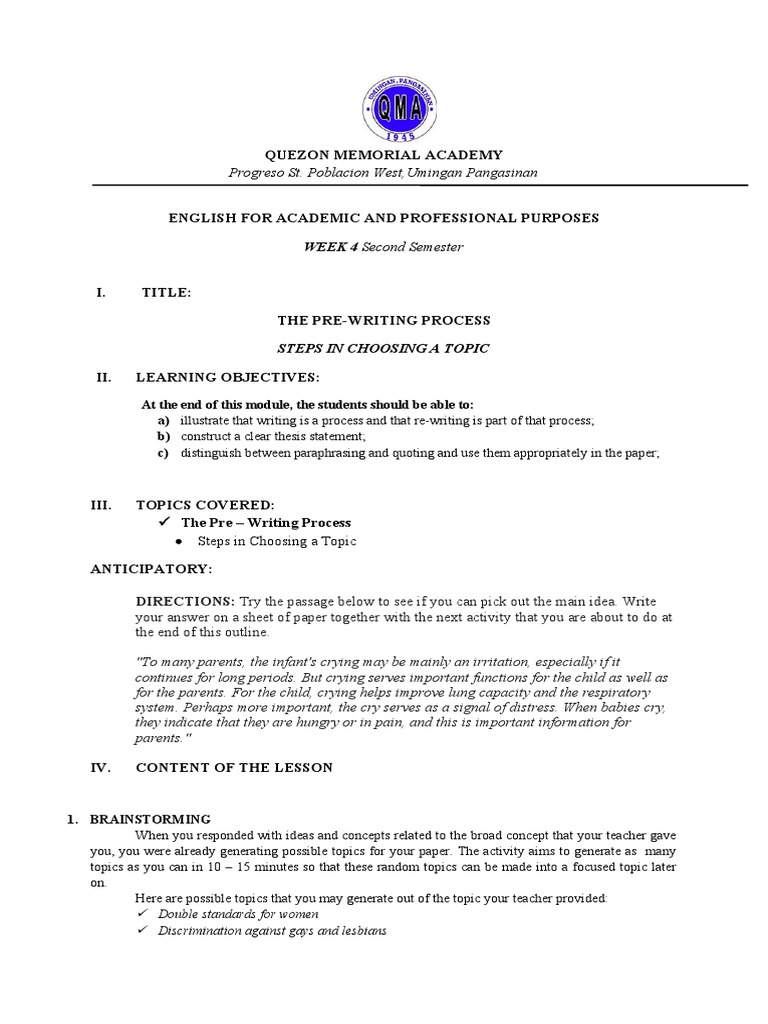 EAPP Outline Week 4 | PDF | Stereotypes | Gender Studies