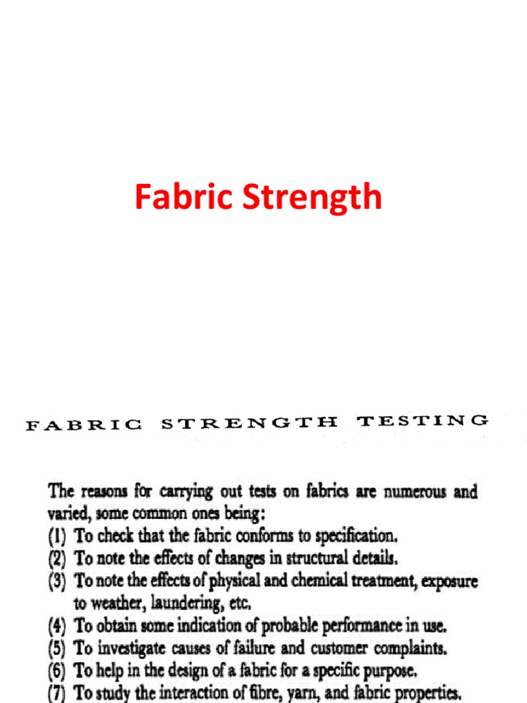 Fabric Strenght Testing | PDF
