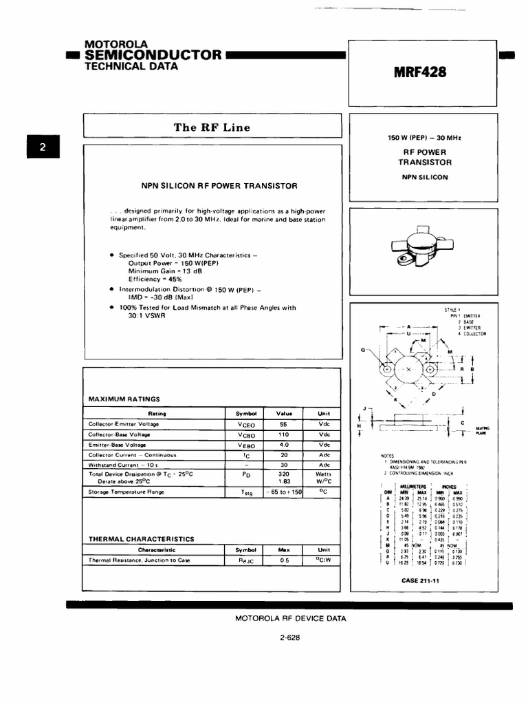 Datasheet MRF 428 PDF | PDF