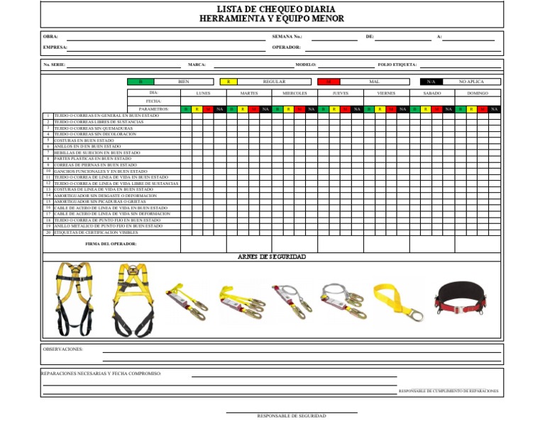 Check List Arnes | PDF