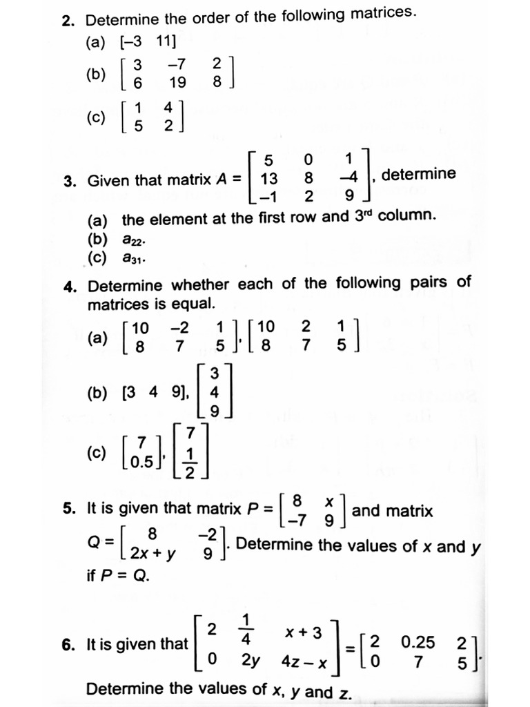 Chapter 2 Matrix PDF | PDF