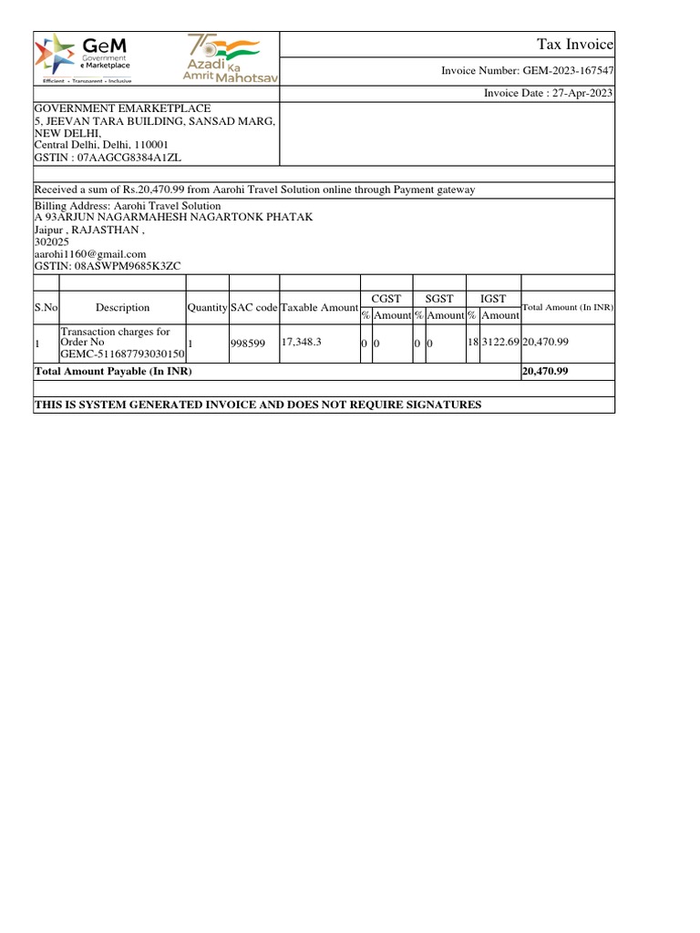 GEMC-511687775730238 Receipt | PDF