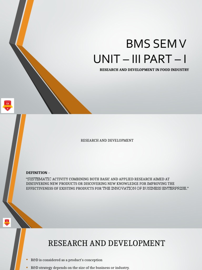 BMS Sem V Unit - Iii Part - I | PDF | Research And Development | Innovation