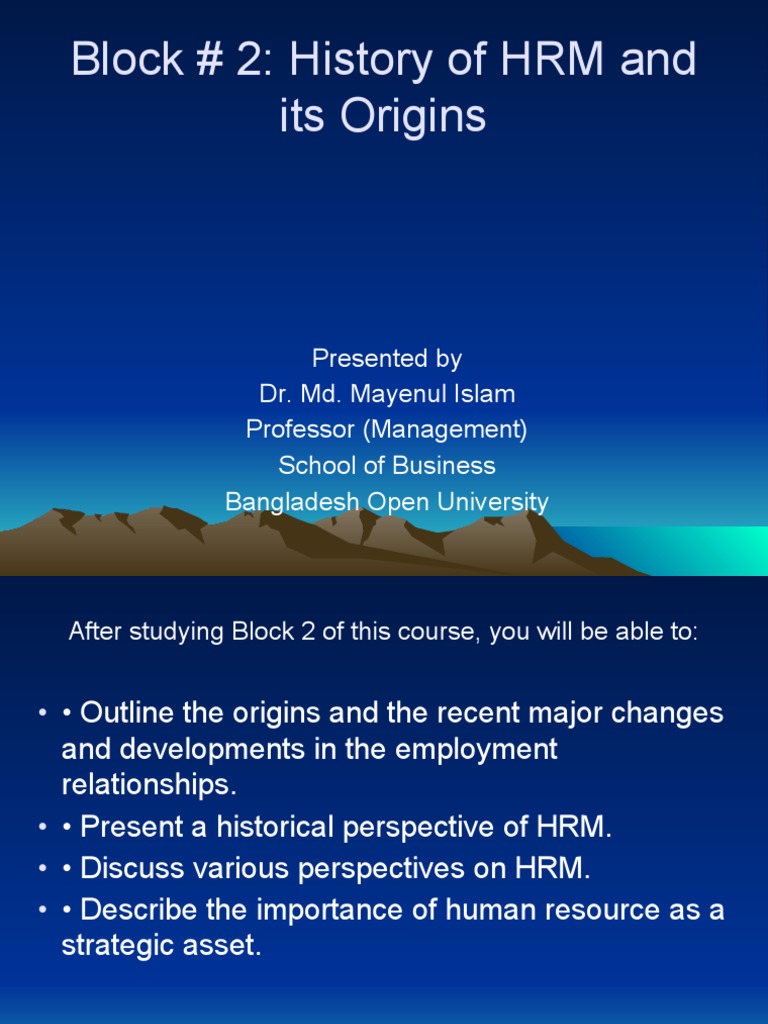 History and Evolution of HRM | PDF | Human Resource Management | Human ...