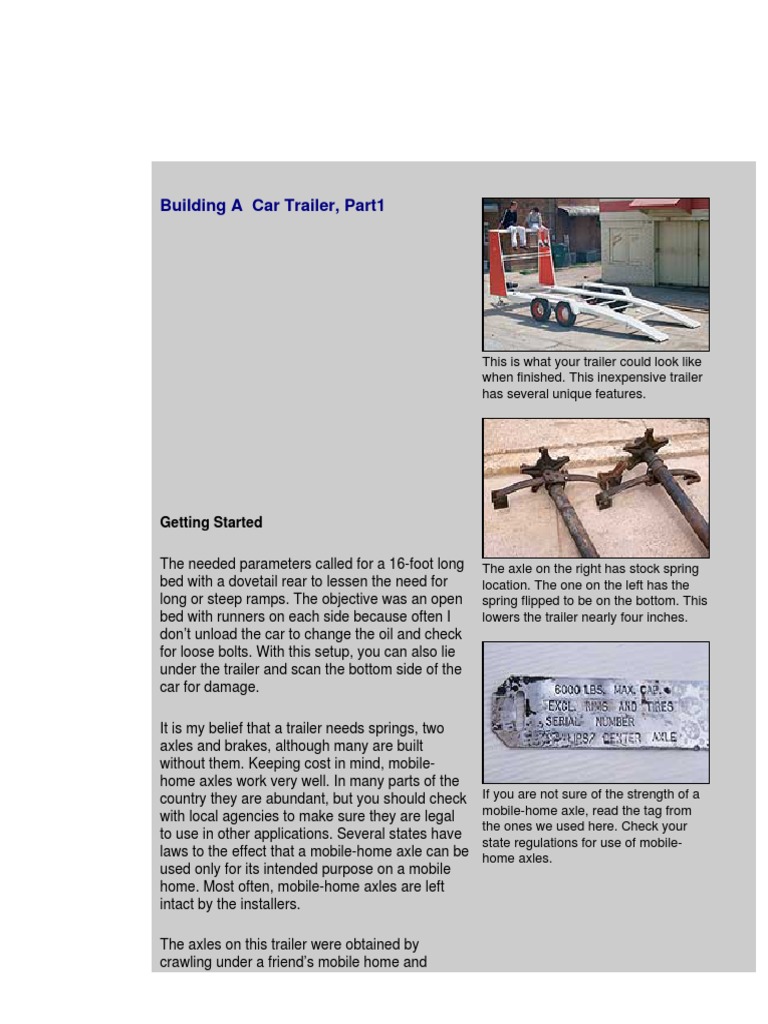 Building a Durable and Practical Car Trailer on a Budget: An Overview ...
