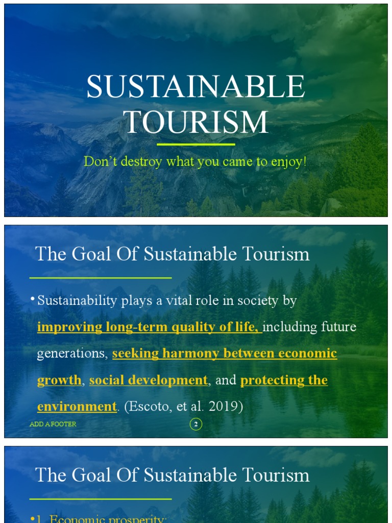 SUSTAINABLE TOURISM PPT 1 | PDF