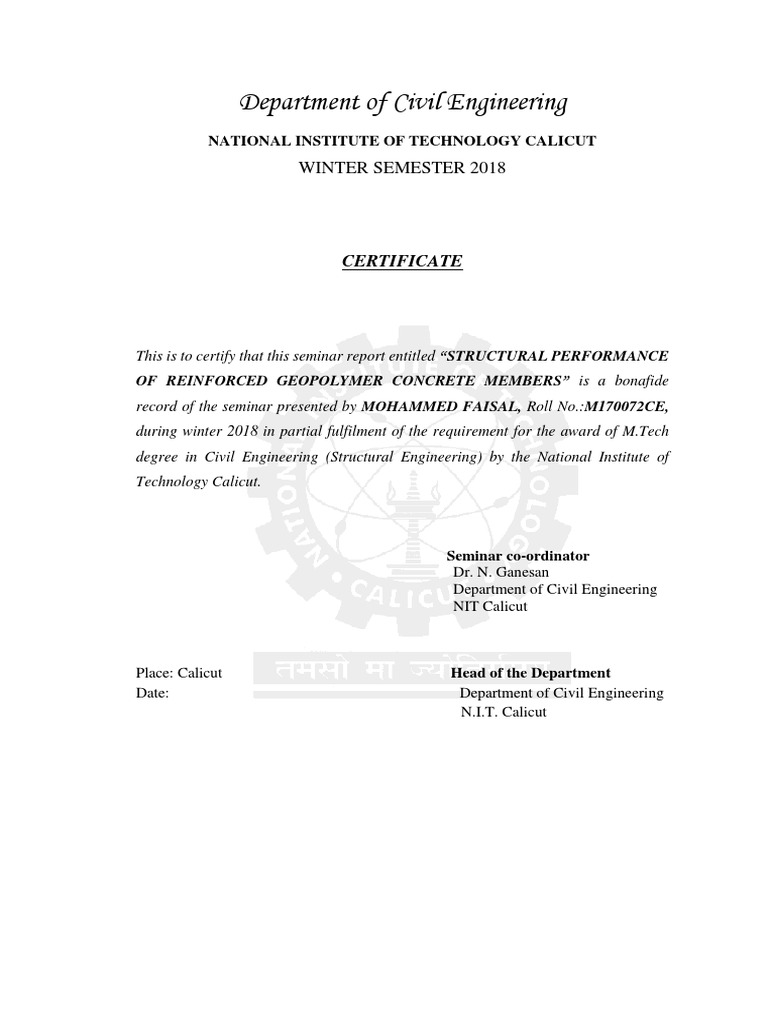 Certificate 1 | PDF | Precast Concrete | Concrete