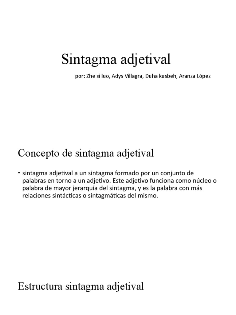 Sintagma adjetival | PDF