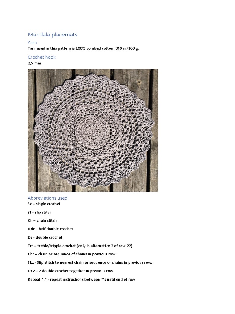 Mandala Placemats PDF | PDF