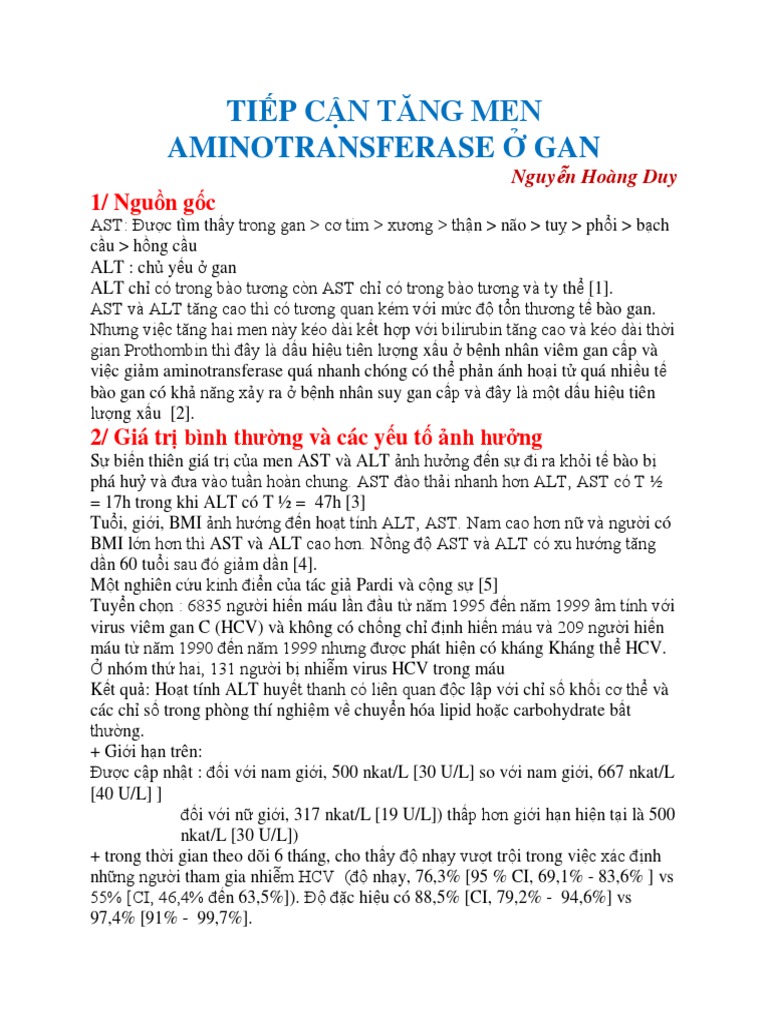 Tiếp cận tăng men aminotranferase ở gan | PDF