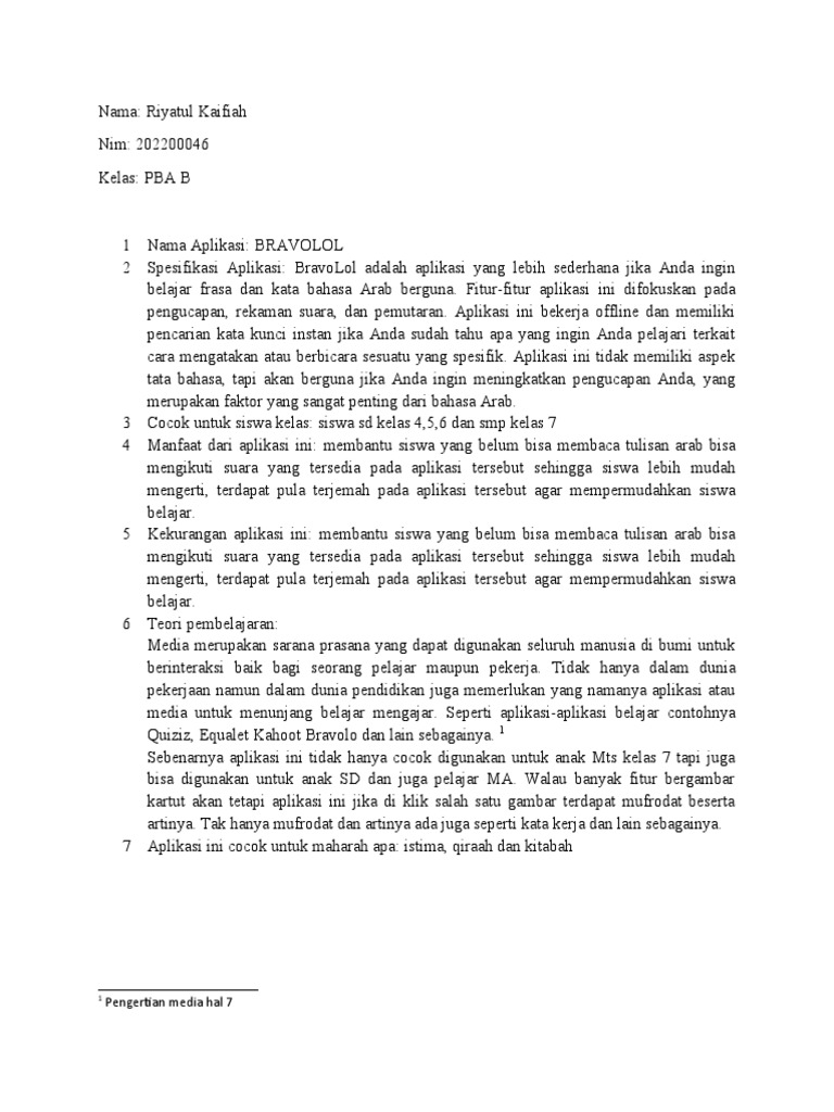 Aplikasi Belajar Bahasa Arab: BravoLol | PDF
