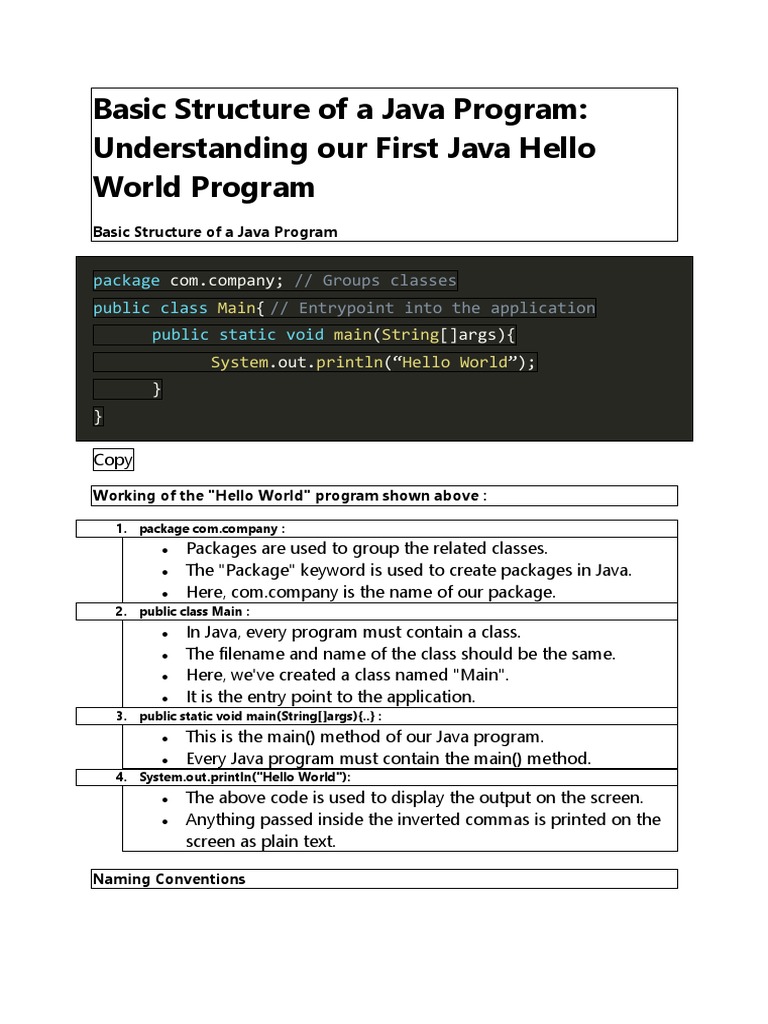 4 Basic Structure of A Java Program | PDF 4 Basic Structure of A Java Program | PDF