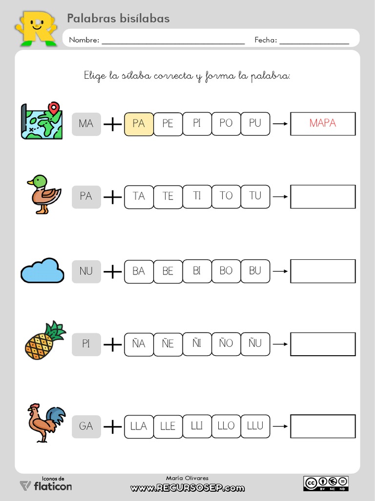 Palabras Bisilabas | PDF