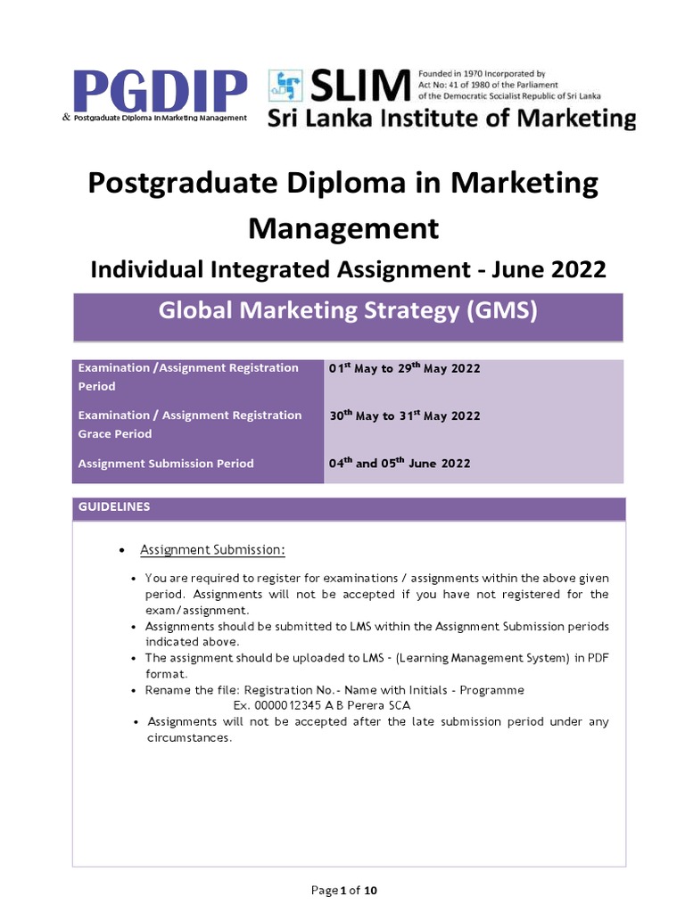 Global Marketing Strategy (GMS) - I 2022 | PDF