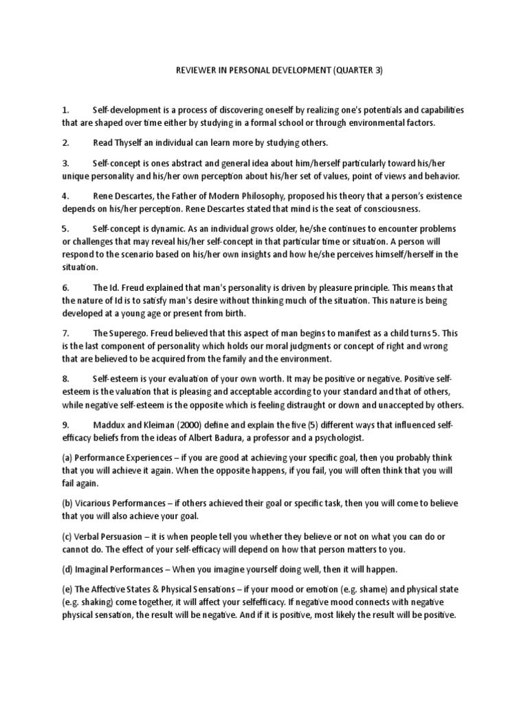 Personal Development Reviewer | PDF
