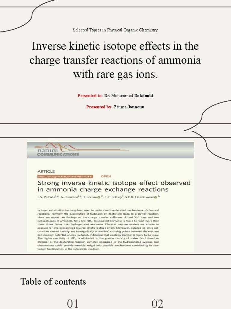 Inverse Kinetic Isotope Effect | PDF