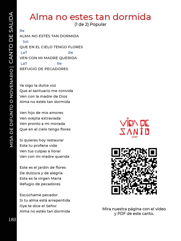Alma No Estés Tan Dormida: Letra y Acordes | PDF