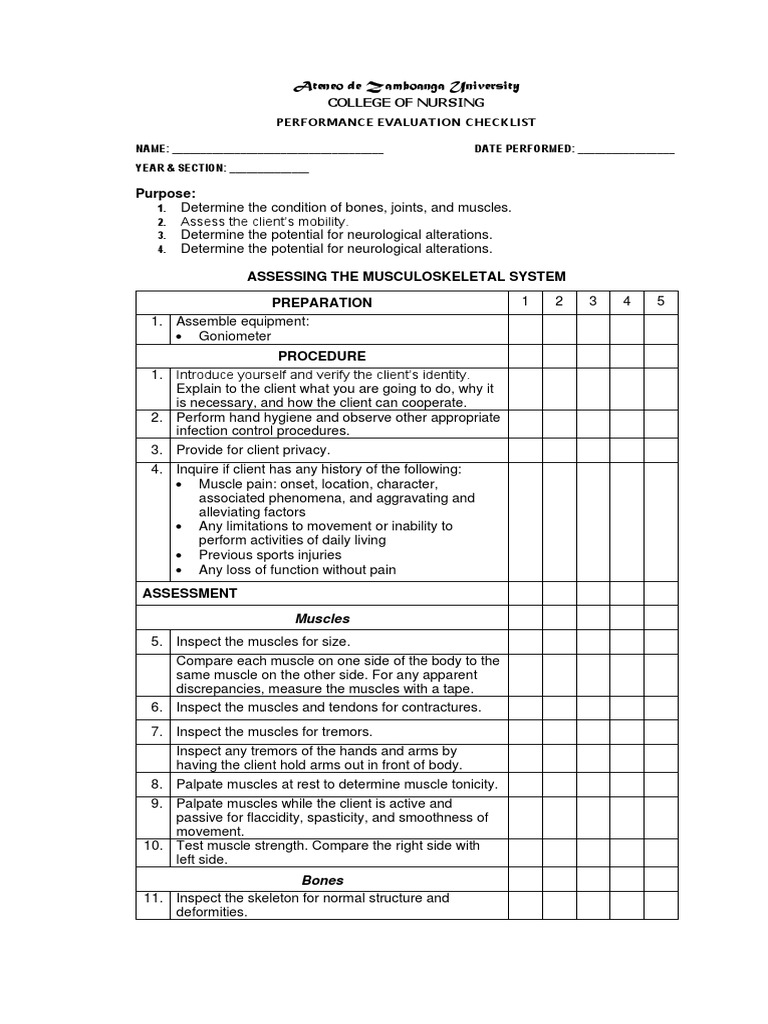 Assessing The Musculoskeletal System | PDF