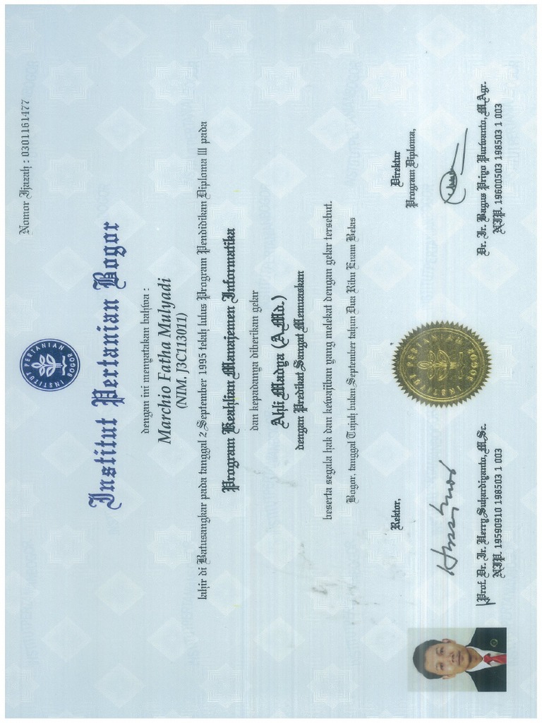 Ijazah Marchio Fatha Mulyadi | PDF