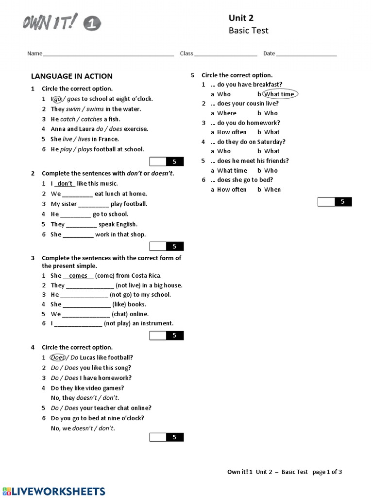 Unit 2 Basic Test Review | PDF | Grammar | Linguistics