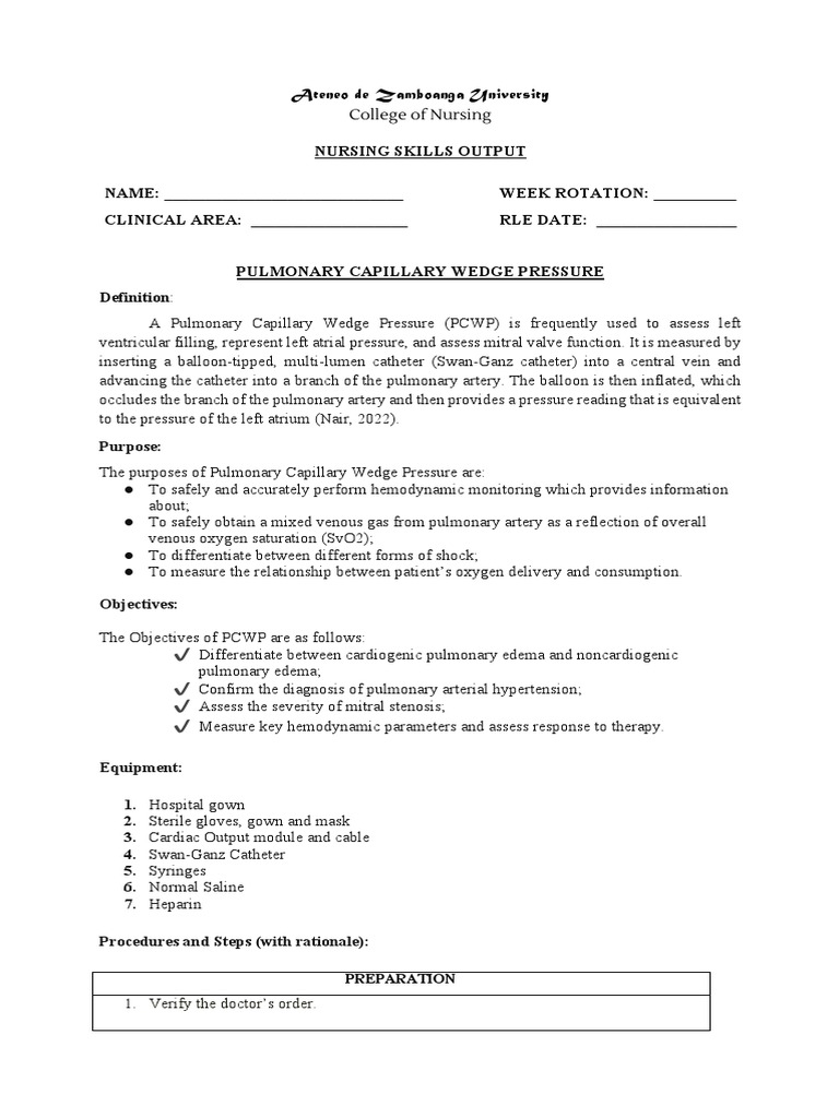 WEEK-6 - Pulmonary Capillary Wedge Pressure | PDF | Ventricle (Heart ...