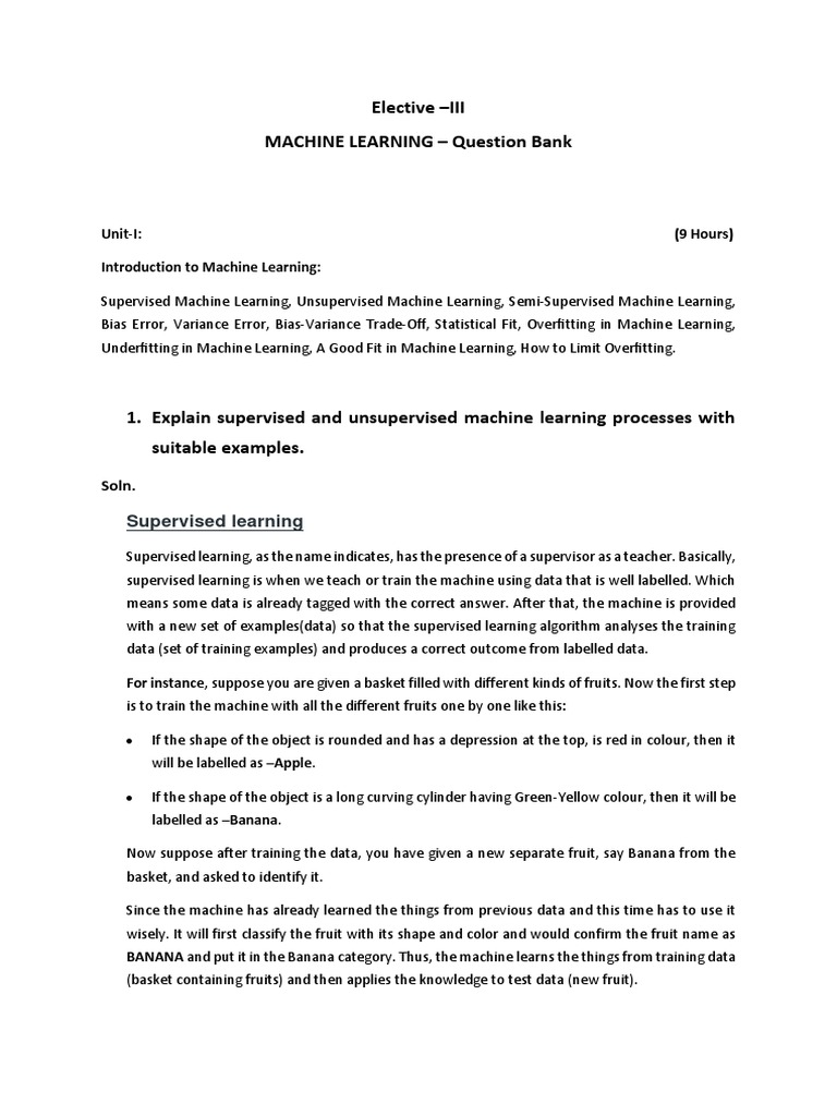 Machine Learning - Question Bank-22 PDF | PDF