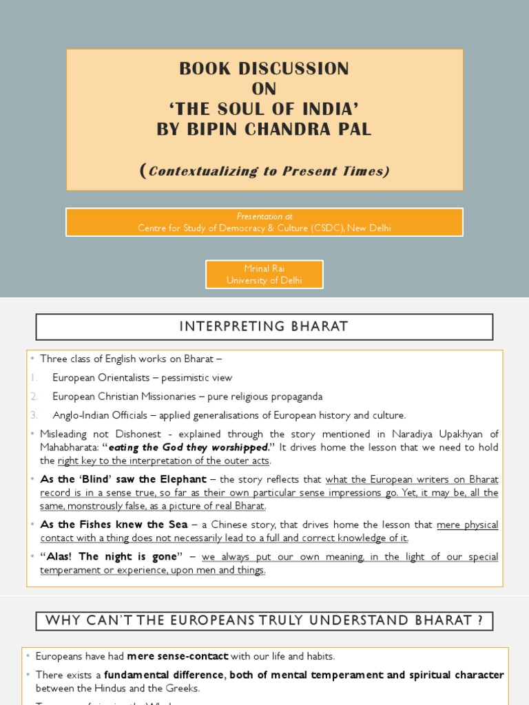 Final PPT Soul of India | PDF | Dharma | Devi