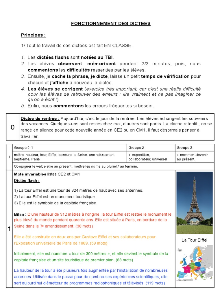 Dictées des merveilles du monde CM2 | PDF