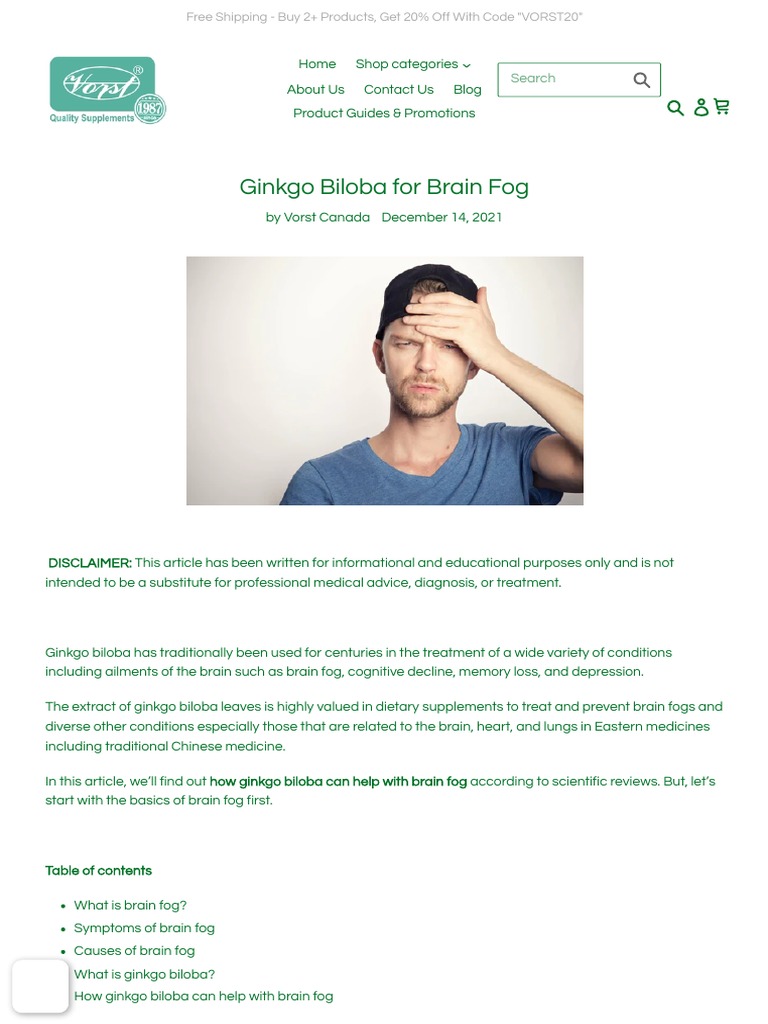 Gingko Biloba and Brain Fog | PDF | Dementia | Dose (Biochemistry)