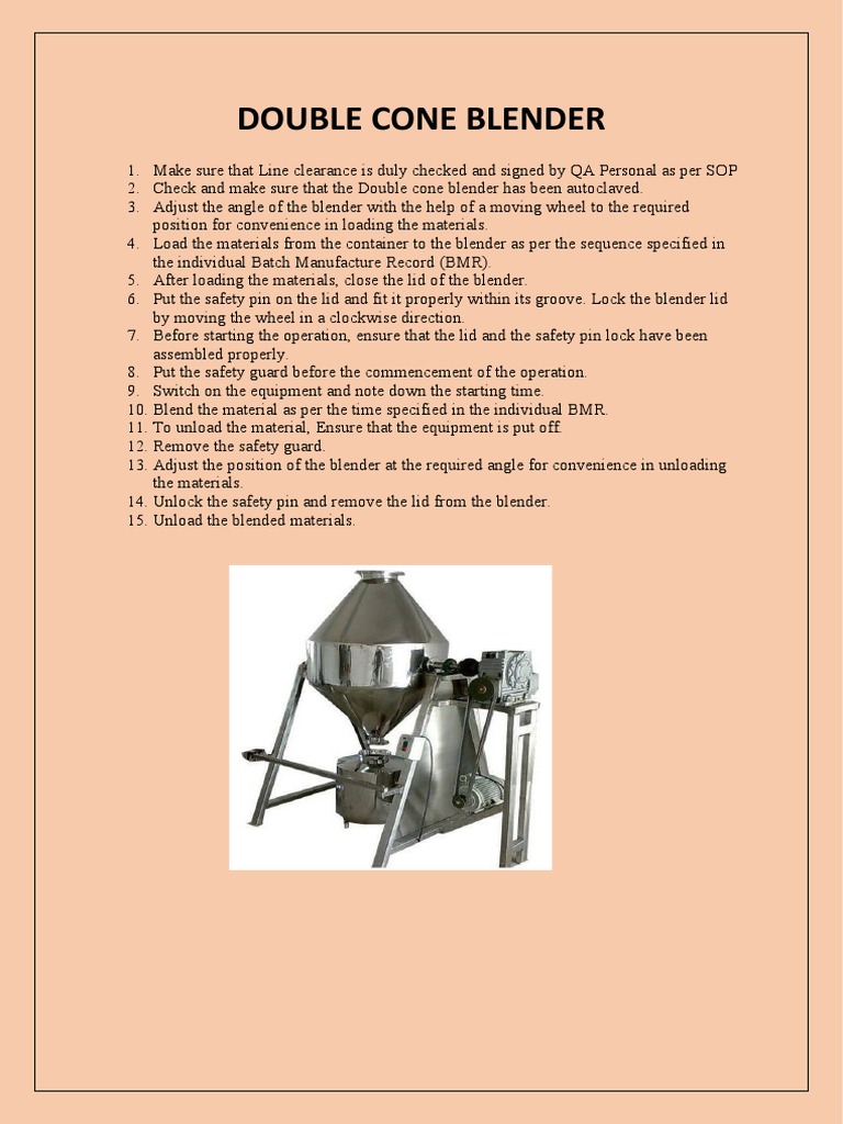 Double Cone Blender | PDF Double Cone Blender | PDF