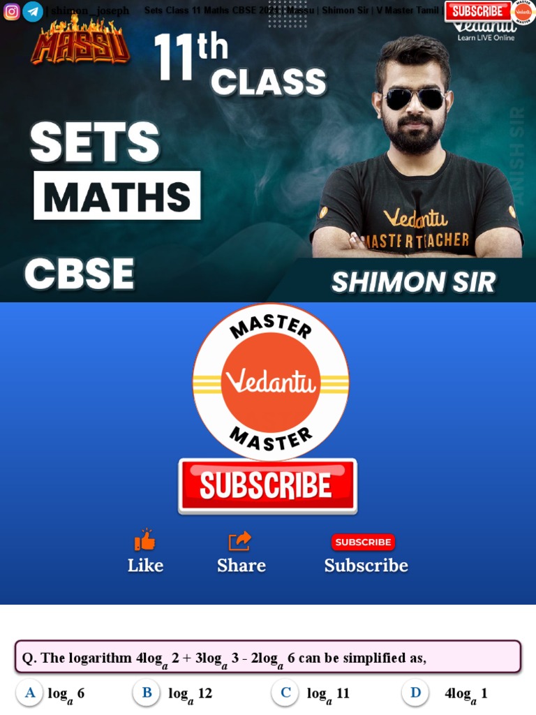 Class 11 Sets Notes by Shimon Sir | PDF | Set (Mathematics) | Numbers