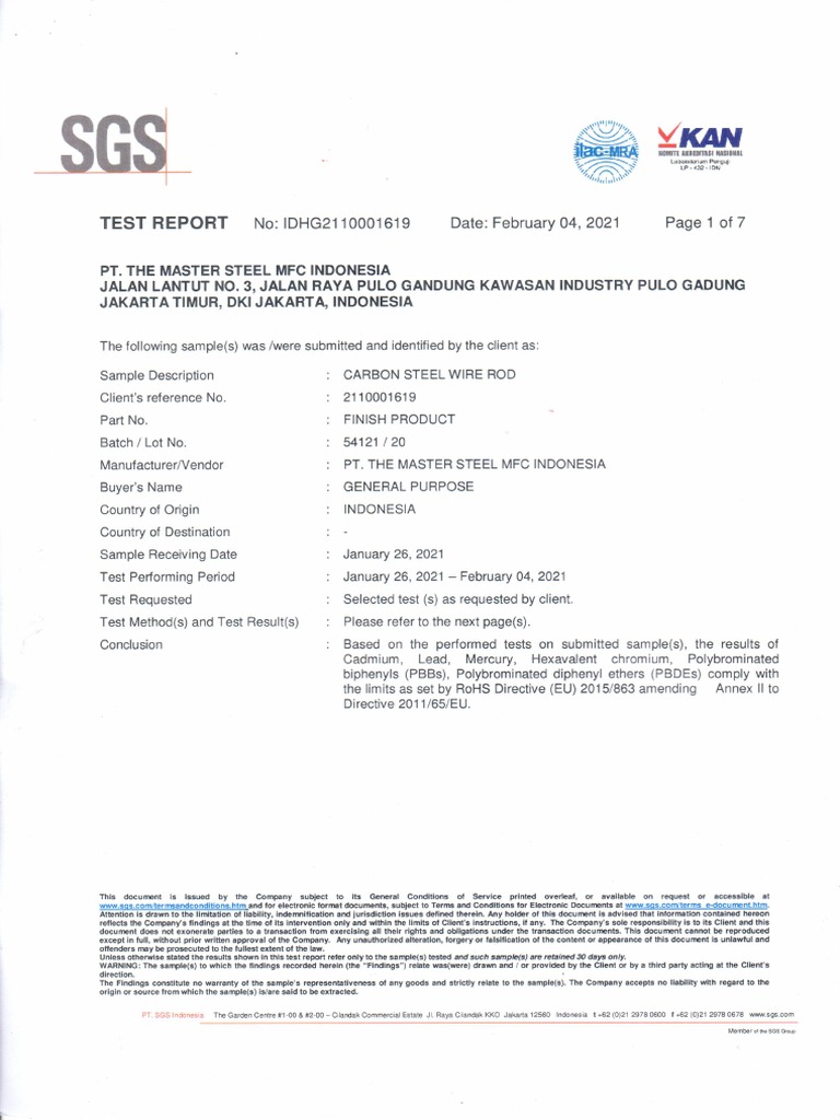 ms_ROHS CERTIFICATE wire rod.pdf | PDF