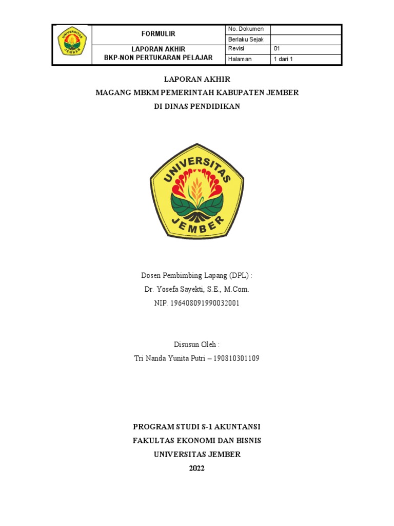Contoh Laporan Magang.docx | PDF