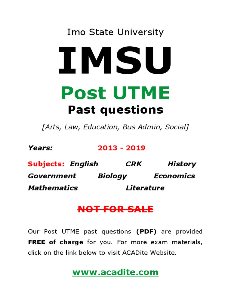 Imsu Past Questions Non Sci 13 19 | PDF | Nigeria | Economies