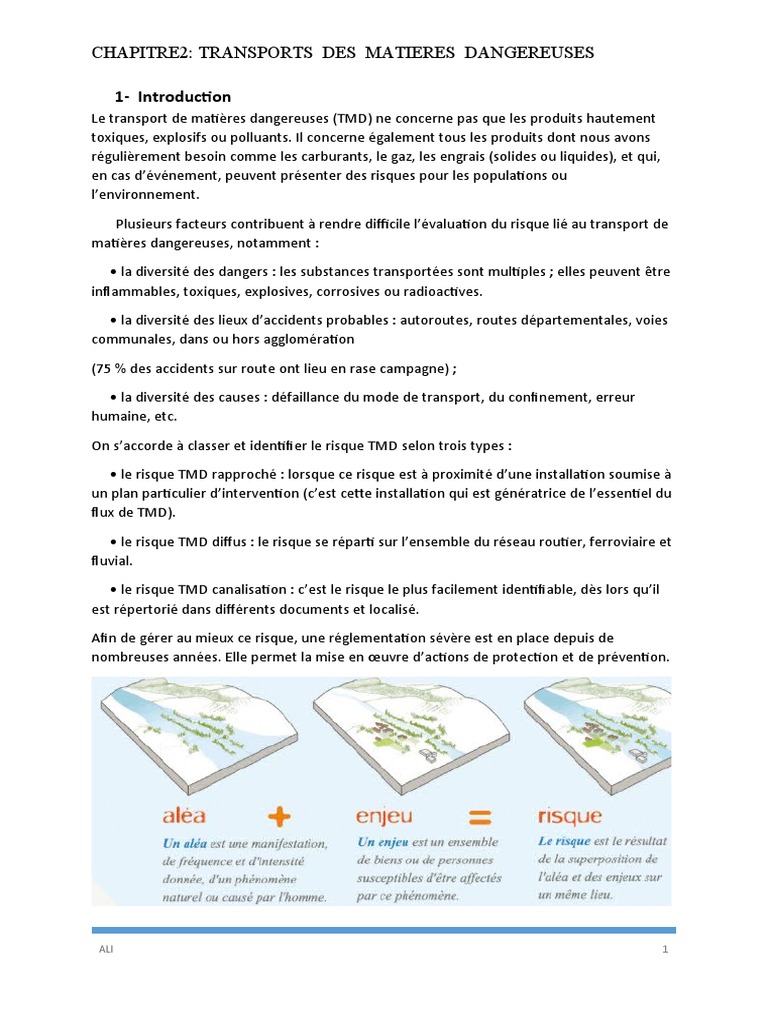Risque de TMD Chapitre 2 | PDF | Transport