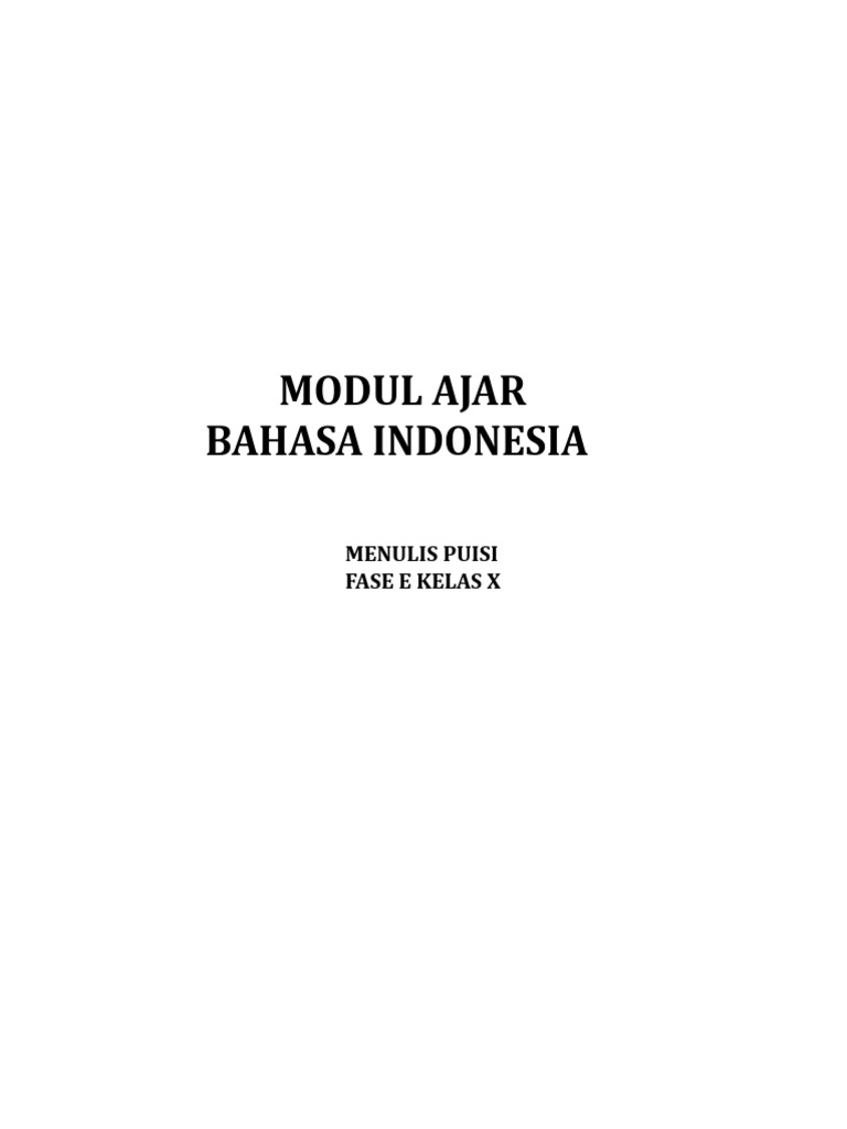 RPP 5 - Modul Ajar Menulis Puisi | PDF