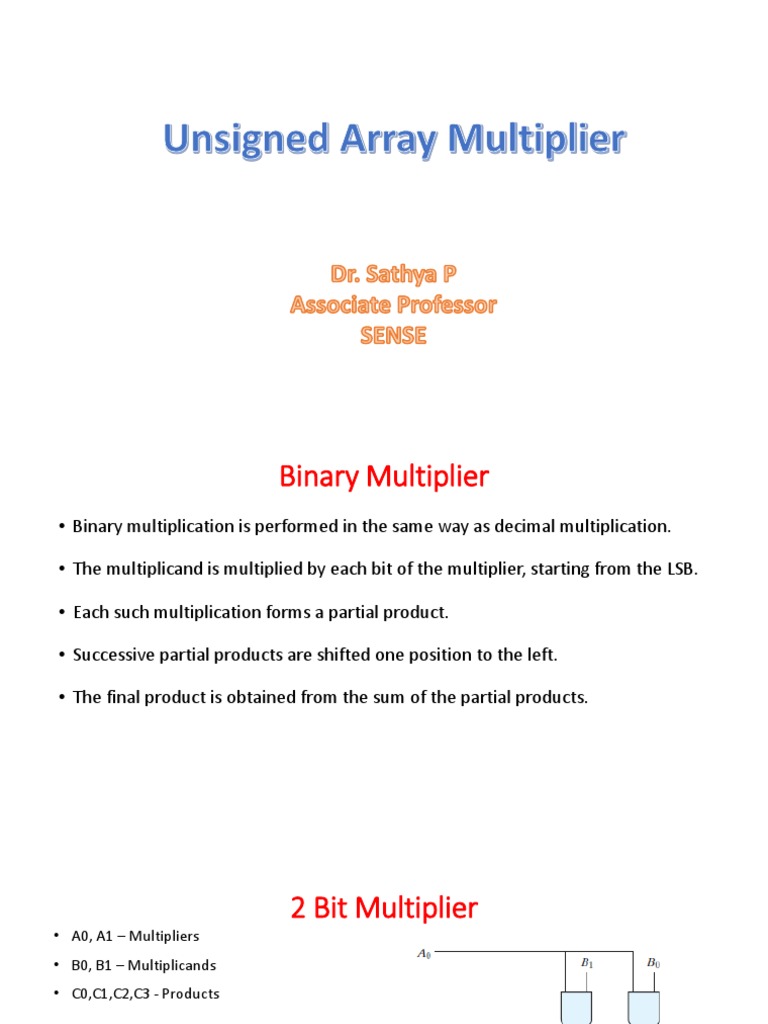 4x3 Unsigned Array Multiplier Design | PDF