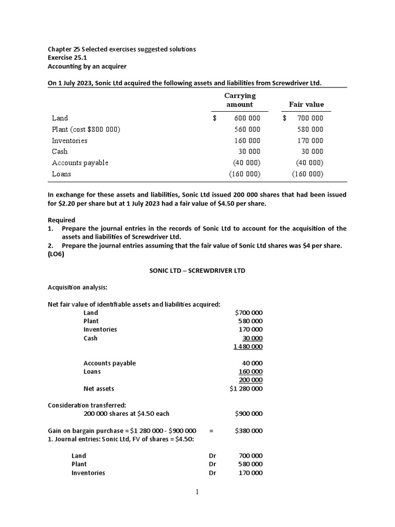 Chapter 25 | PDF | Balance Sheet | Goodwill (Accounting)