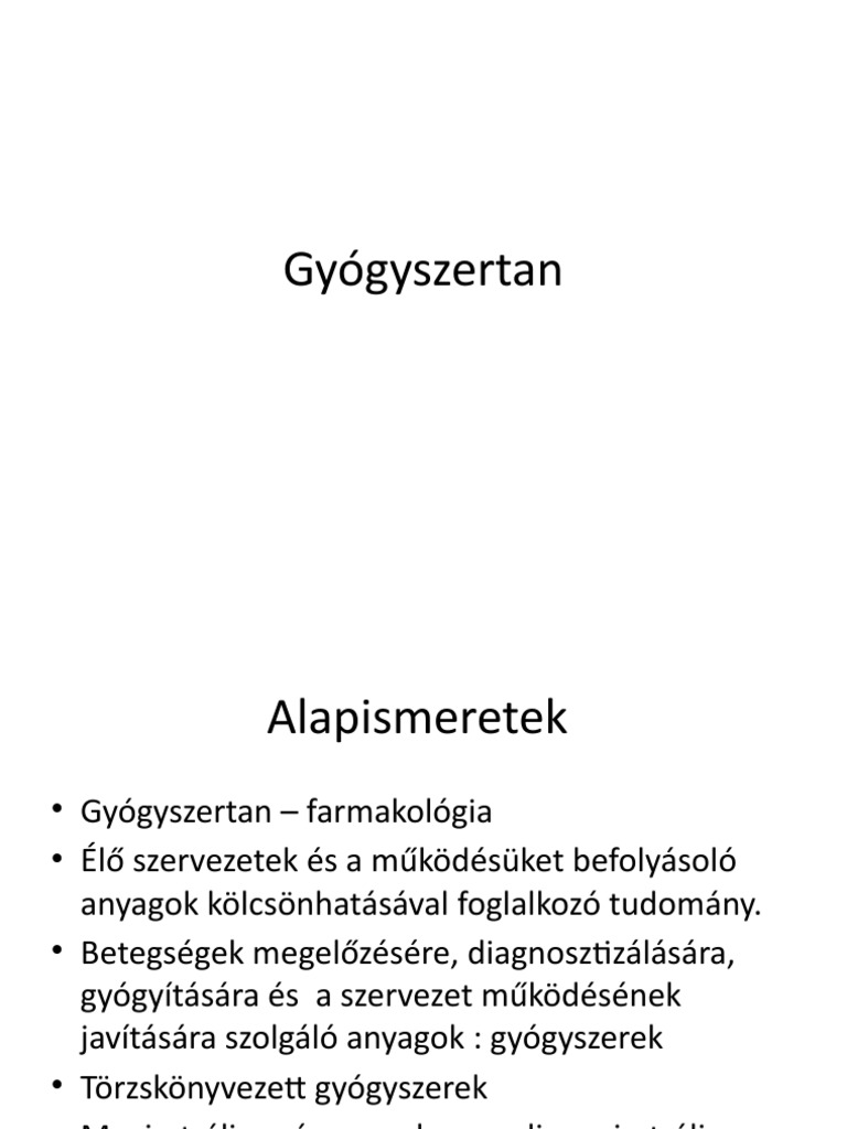 Gyógyszertan Jegyzetek | PDF