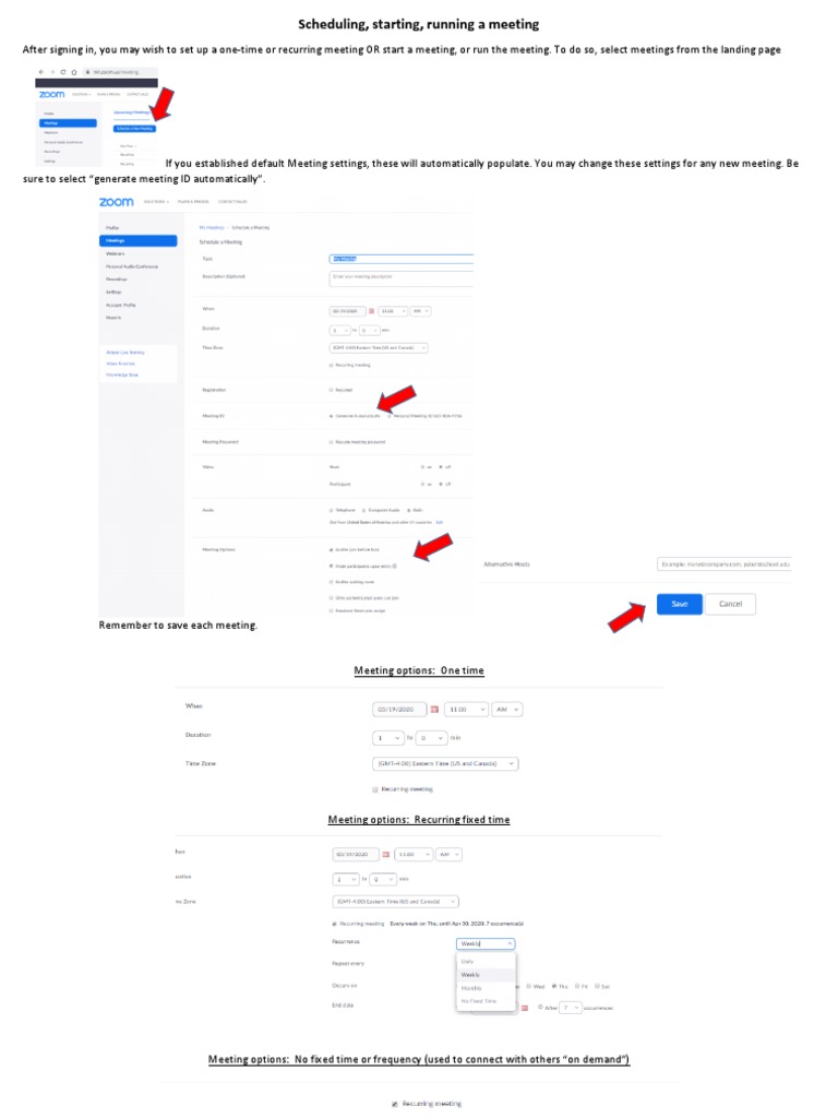 Zoom Cheat Sheet Schedule Run A Meeting and Break Out Rooms | PDF ...