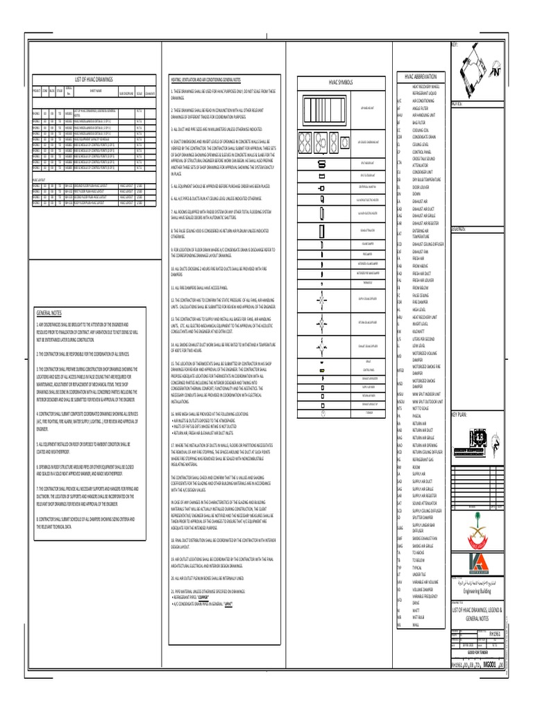 Rh1961-Eb-Td-Mg001-List of Hvac Drawings, Legend & General Notes | PDF